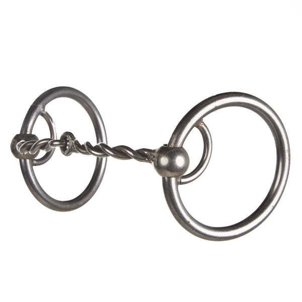 Flaharty Bits & Spurs Locked O Ring Twisted Wire Snaffle Gag Bit