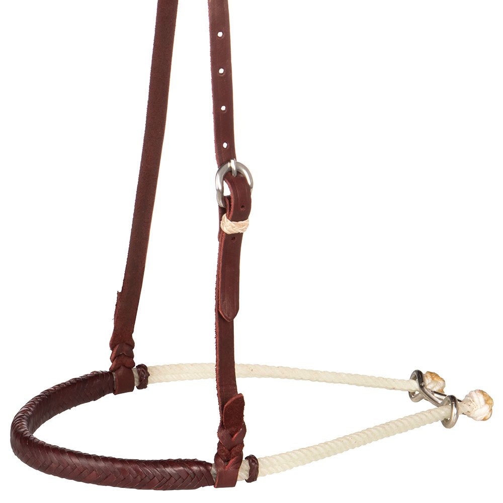 NRS Brown Leather Braided Double Rope Noseband