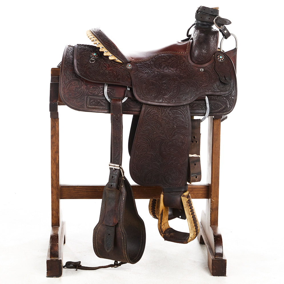 NRS Used 15in Full Tooled Oak Leaf Team Roper