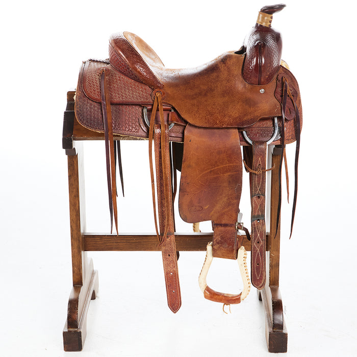 Larry Lancaster 15.5in Used Ranch Roping Saddle