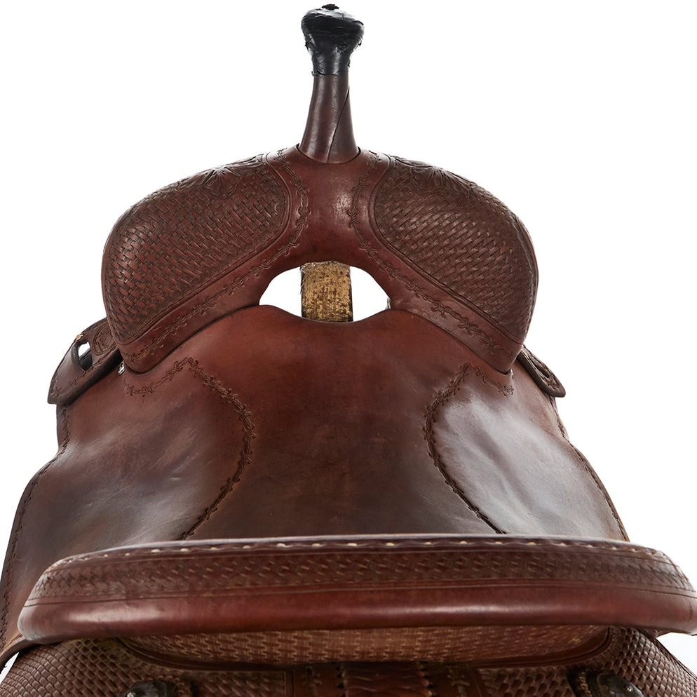 Martin Saddlery Used 16in Combo Tooled Ranch Cutter with Barbed Wire B