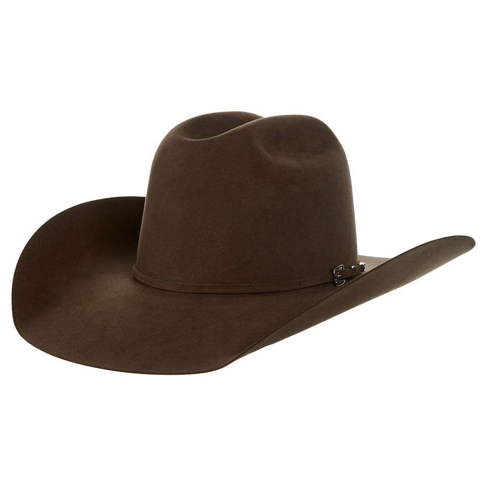 American Hats AHC Pecan 100X Self Band 4 1/4in. Brim Felt Cowboy Hat