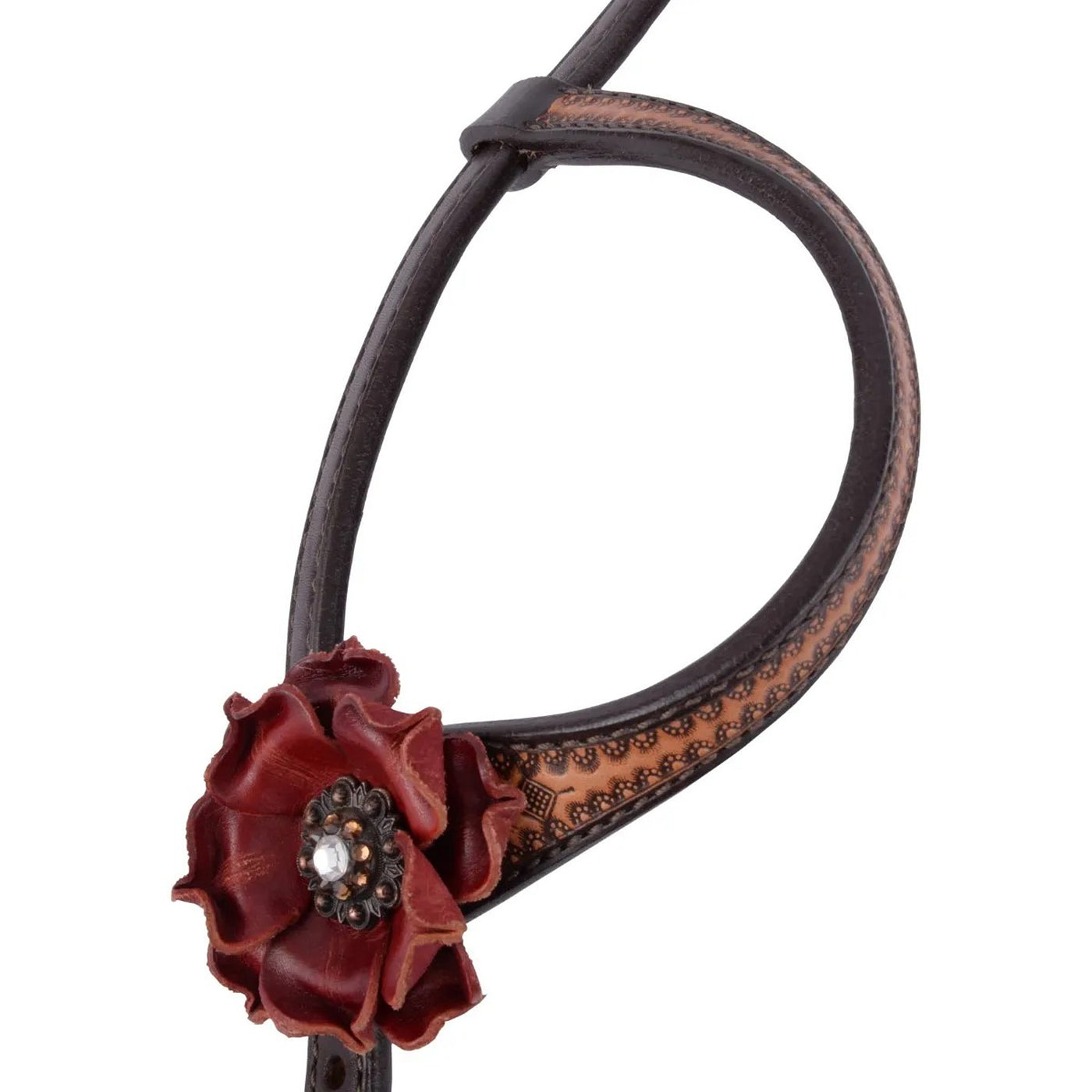 Circle Y Saddlery Sarah Rose Vintage Rose Gag Cheek Single Ear Headsta