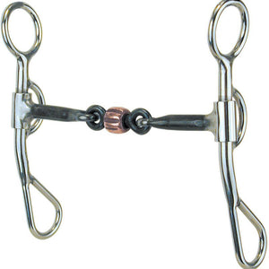 Reinsman Argentine Copper Roller Dog Bone Smooth Snaffle Shank Bit