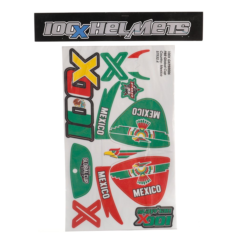 100X Helmets 100 X Helmet Team Mexico Sticker Set