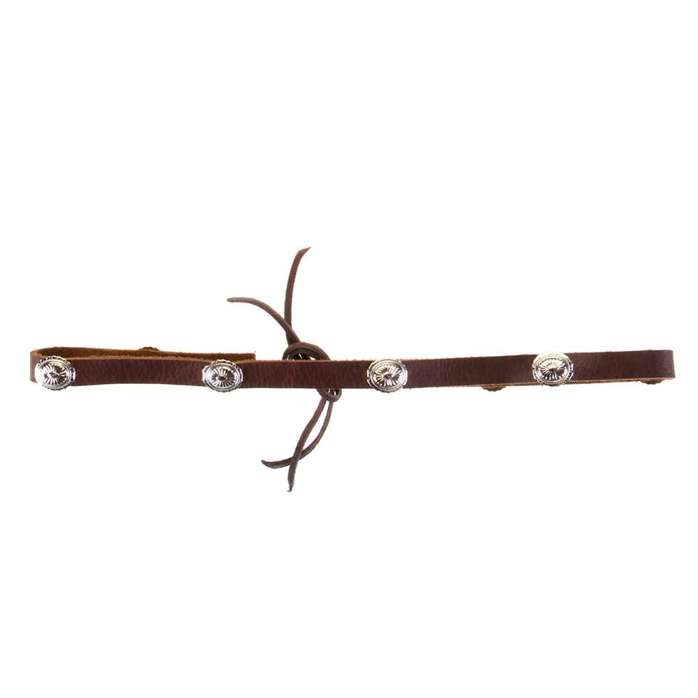 Austin Accent Inc. Brown Leather Tie Hat Band with Oval Conchos