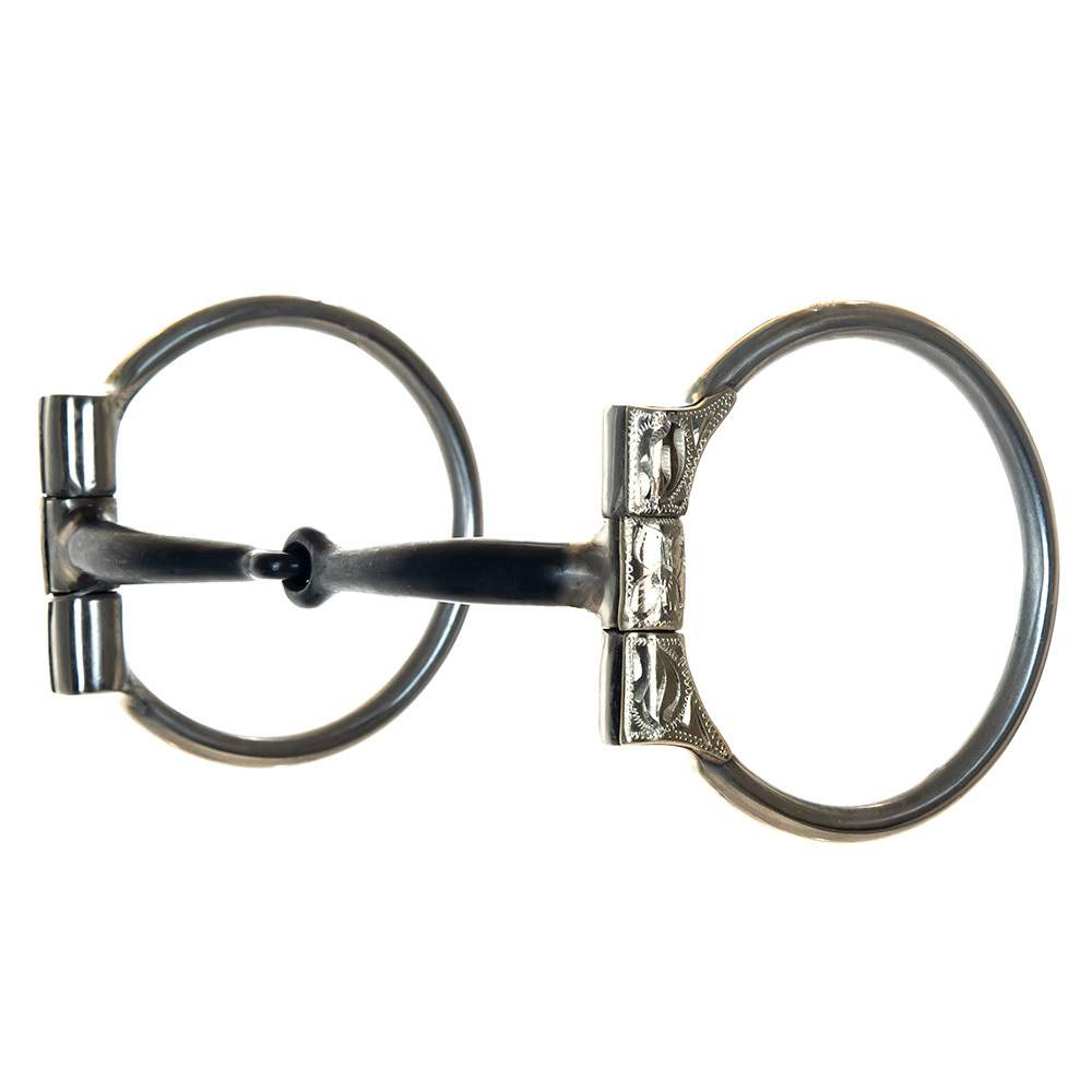 NRS Engraved D-Ring Snaffle Bit w/Copper Inlay