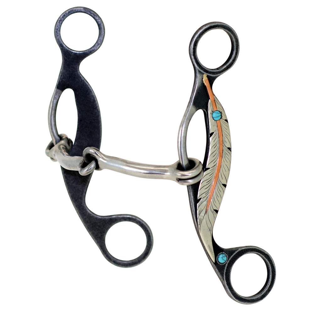 Cowboy Tack Feather Smooth Snaffle Gag Bit
