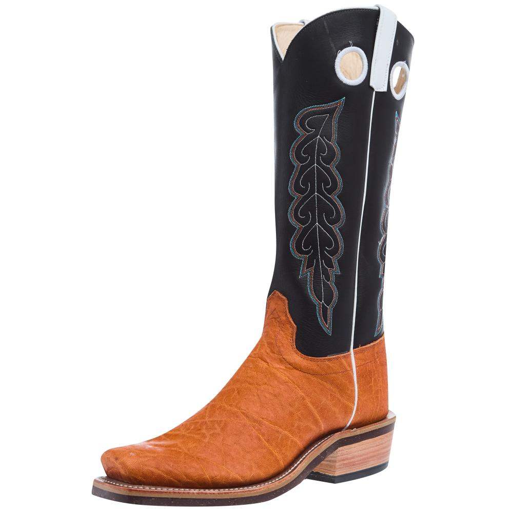 Olathe Boot Company Men`s Ride Ready Honey Elephant 15in Black Waxy Ka
