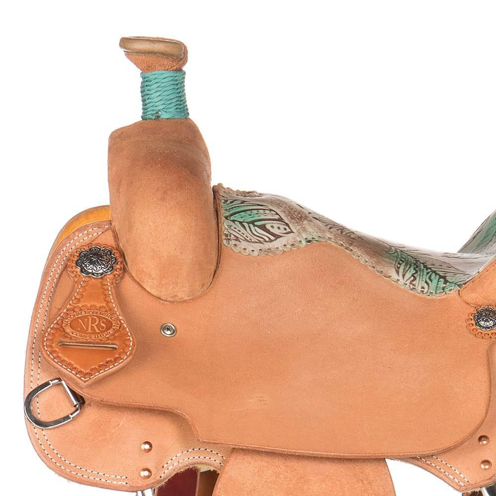 NRS Turquoise Saddle | Purchase a Turquoise Horse Saddle with Feather ...