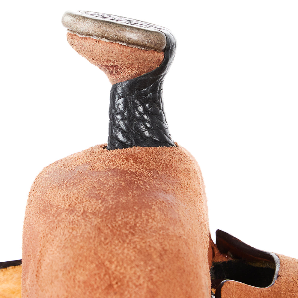 Nrs Competitors Natural Roughout Team Roper with Black Bullhide Accent