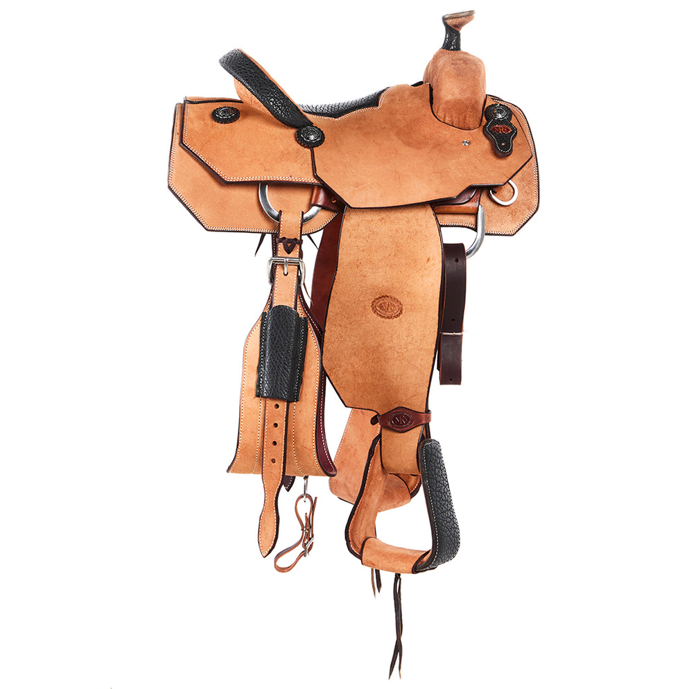 Nrs Competitors Natural Roughout Team Roper with Black Bullhide Accent