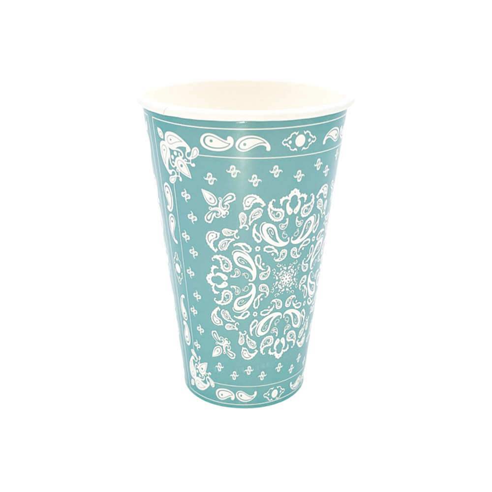 Party West Paper Goods Dusty Turquoise Bandana Cups