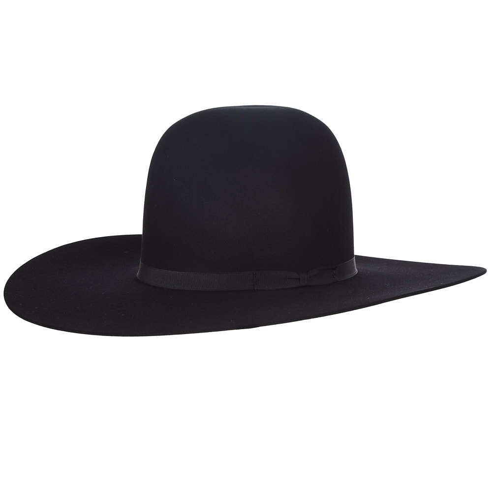 Rodeo King 7X Black 41/2in Brim Open Crown Felt Cowboy Hat