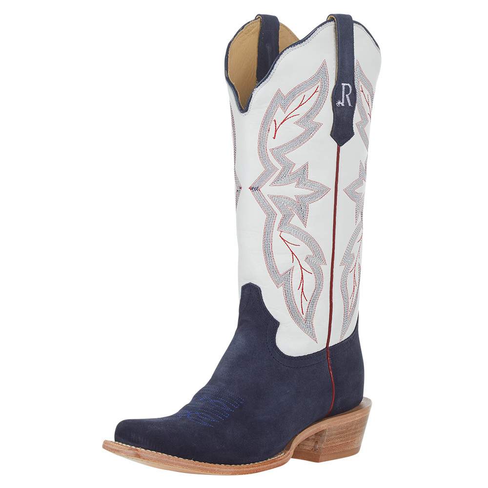 R Watson Boots R Women Blue Roughout 13in White Boot