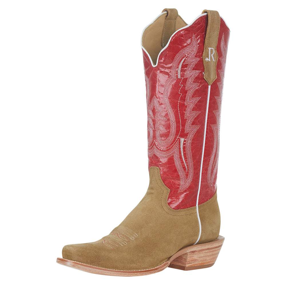 R Watson Boots R Womens Sand Roughout 13in Red Top Boot