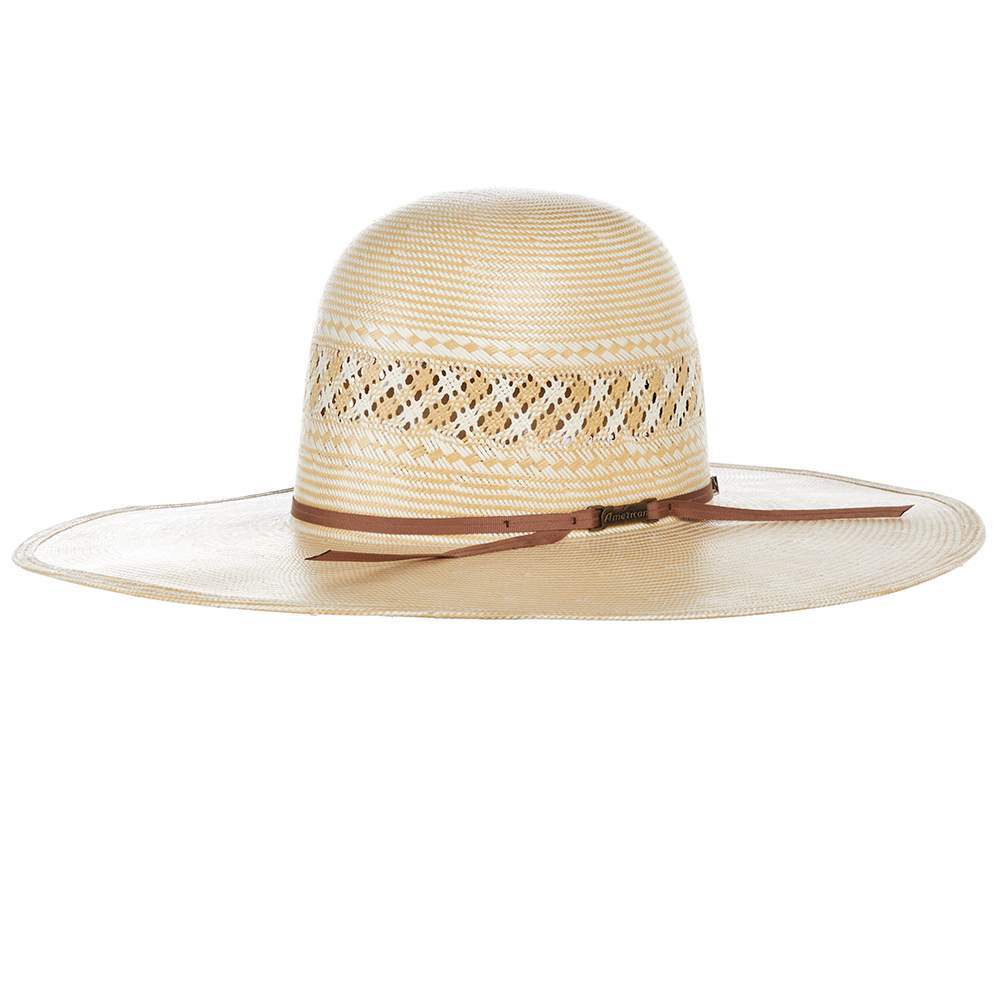 American Hats Co 1022 15 Star Wheat 5in Brim Round Oval Open Crown Cow