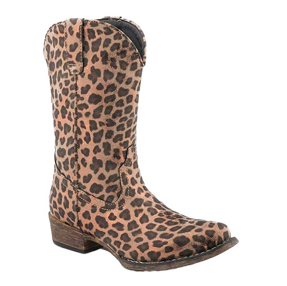 Roper Footwear Little Kids Riley Leopard Print Cowgirl Boot