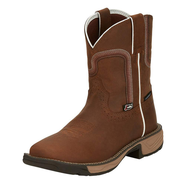Justin Boot Company Women Stampede Rush WP Soft Square Toe Work Boot