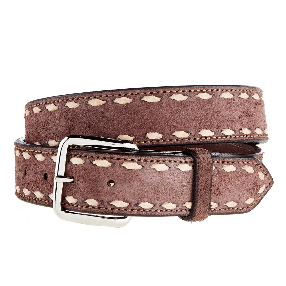 Texas Saddlery Chocolate Roughout Buckstitch Belt