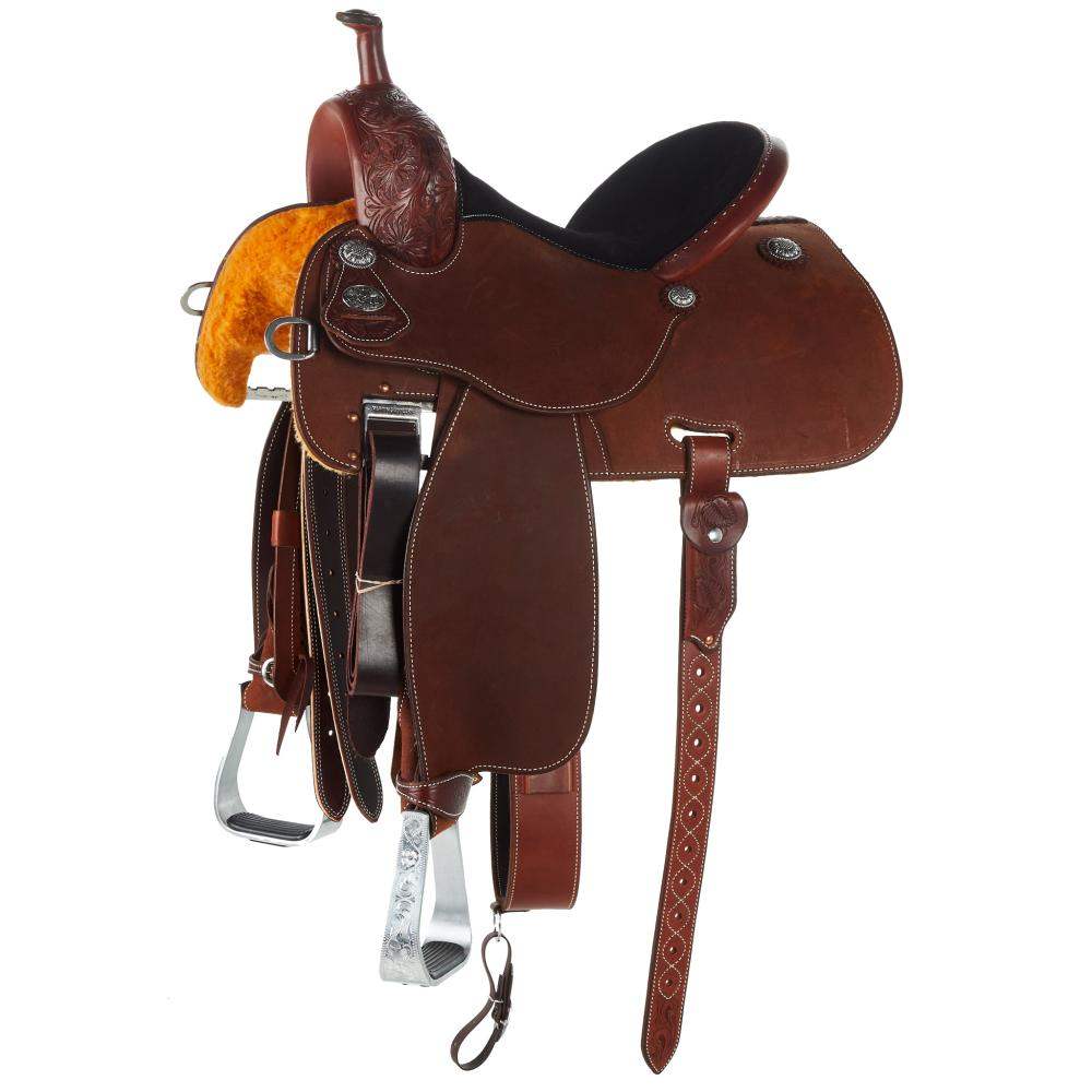 Martin Saddlery 1/8 Breed Sunflower Chestnut Crown C Barrel Saddle