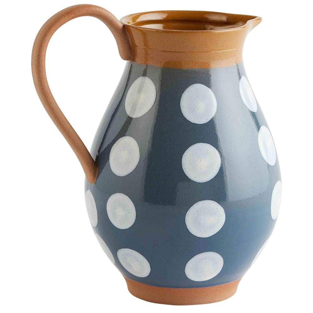 Mud Pie Dot Blue Pitcher