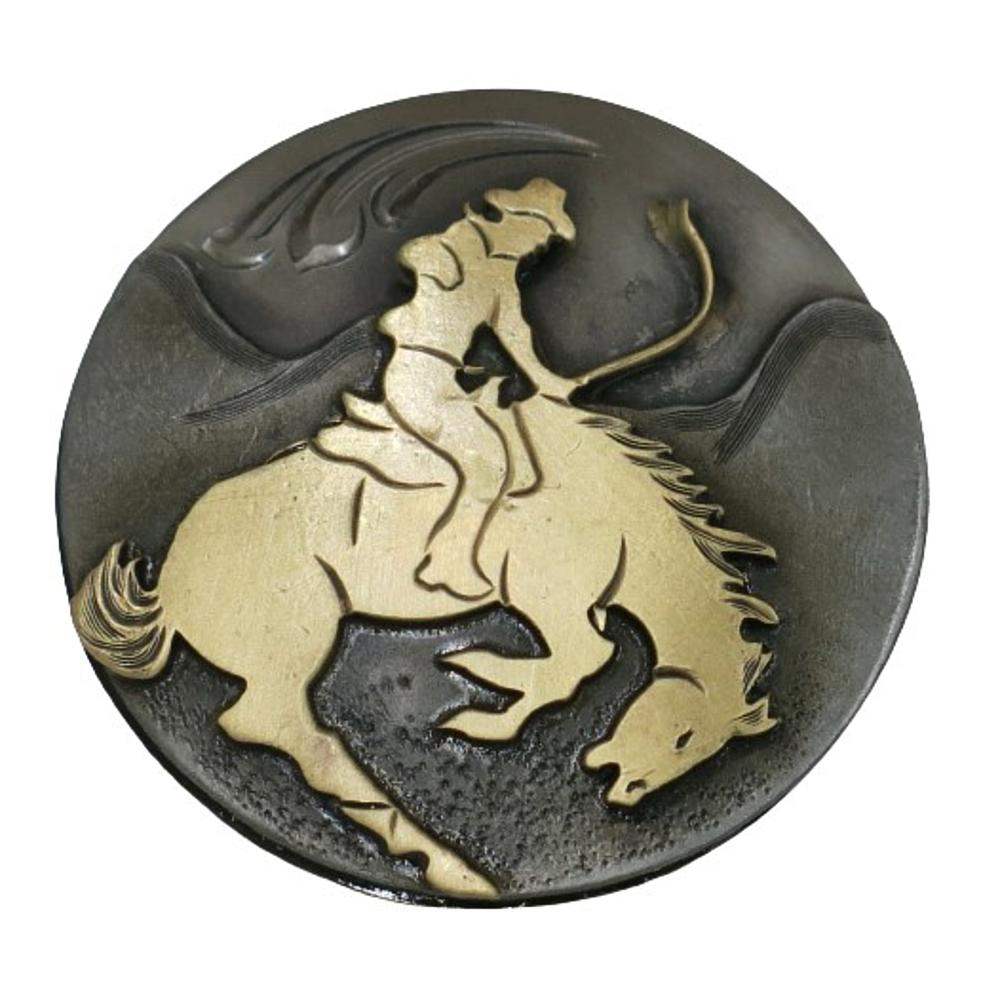 NRS Brass Bucking Saddle Bronc Rodeo 1 1/2 Inch Concho