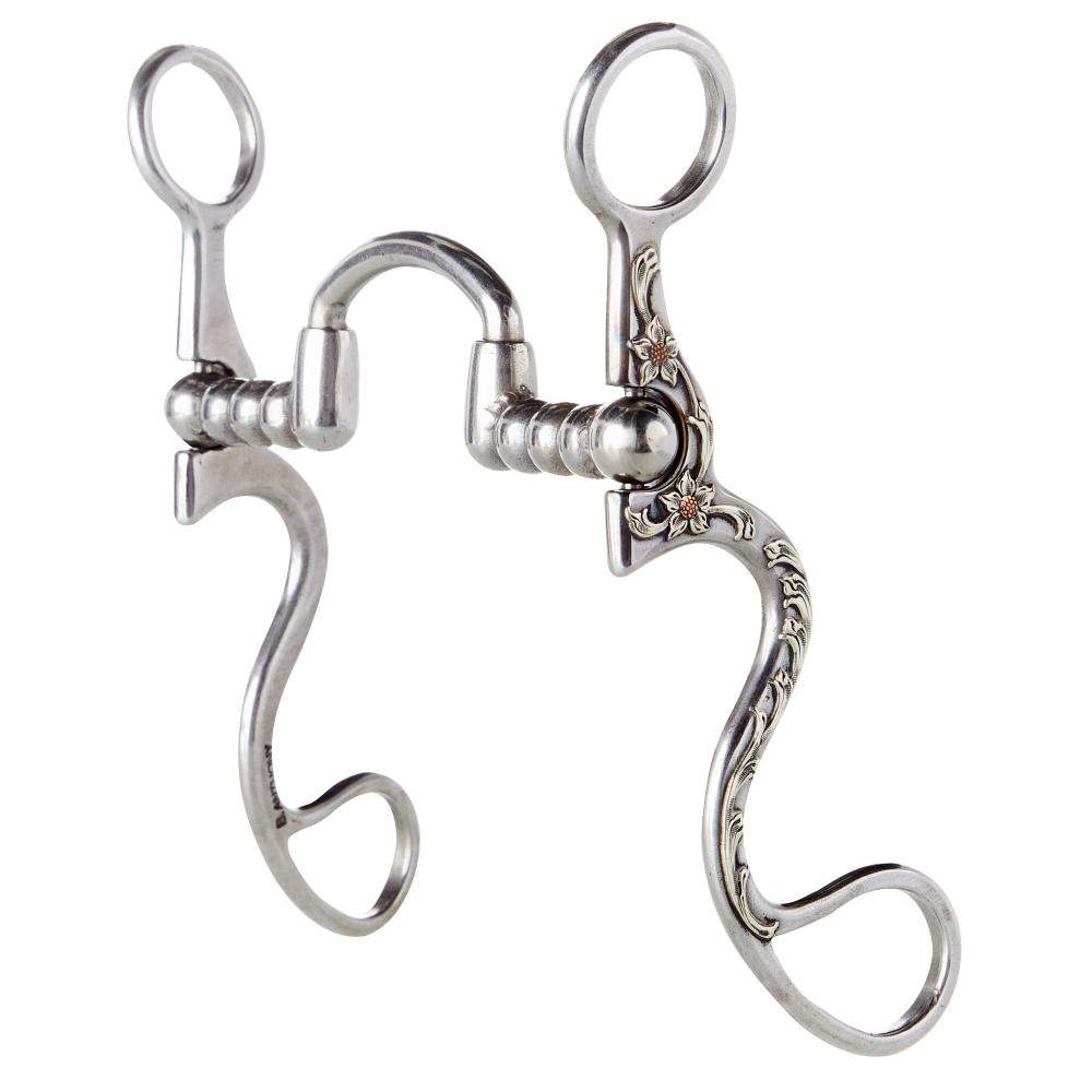 Brandon Anthony Bit & Spur Co. Low Port rection Ball Mouth 8 Inch Calv