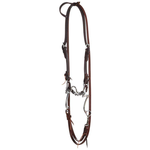 NRS Tack Horse Bridle Set with Ported Chain 7 Shank Bit