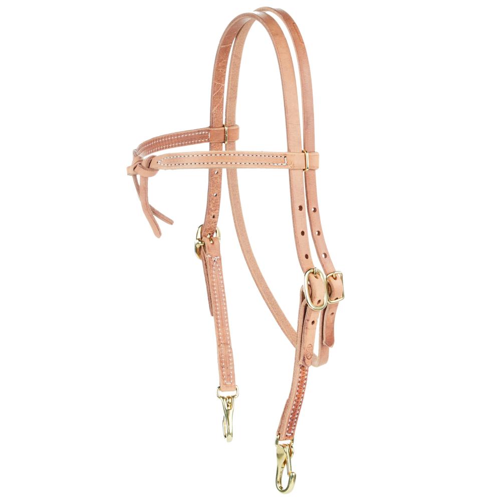 NRS TACK Knotted Browband Headstall with Snap Bit Ends