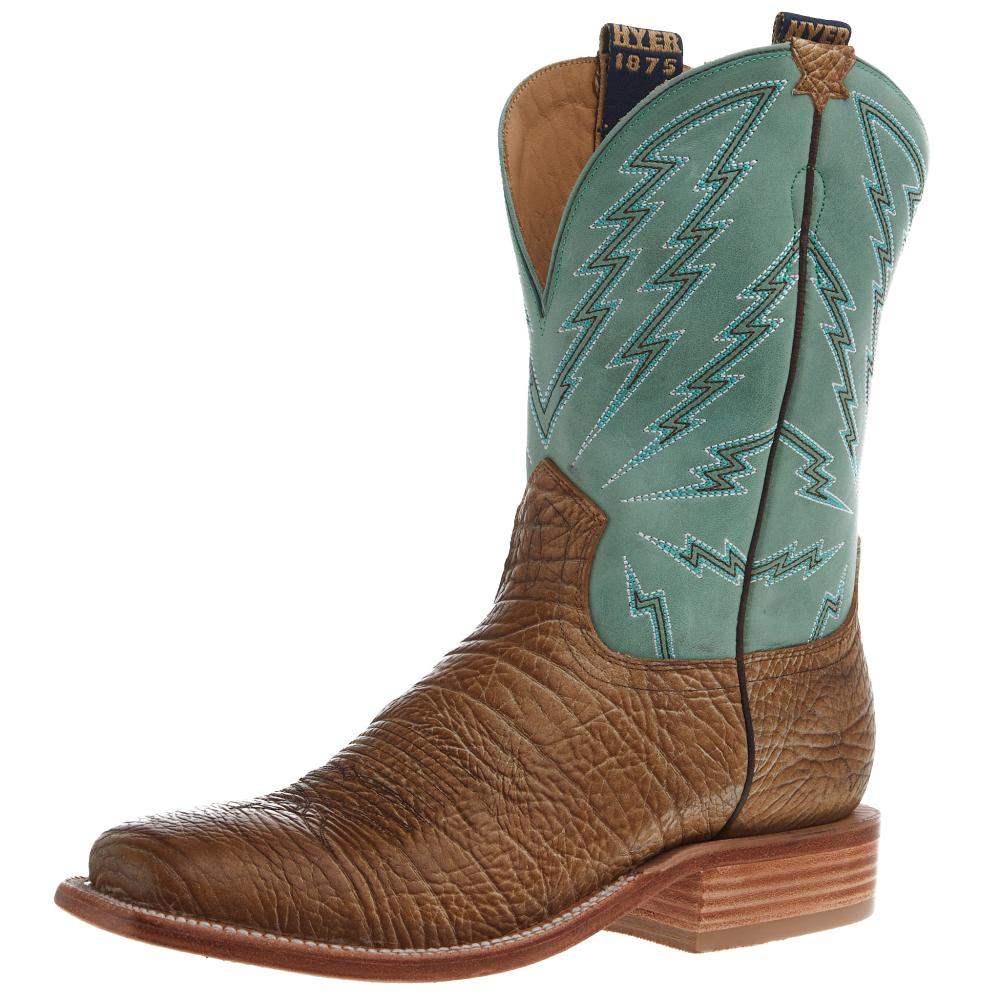 Hyer Boots Mens Hazelton Bullhide 11 In Burnished Cowhide Top Cowboy B