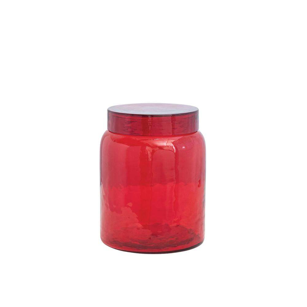 Creative Co-Op Glass Red Jar