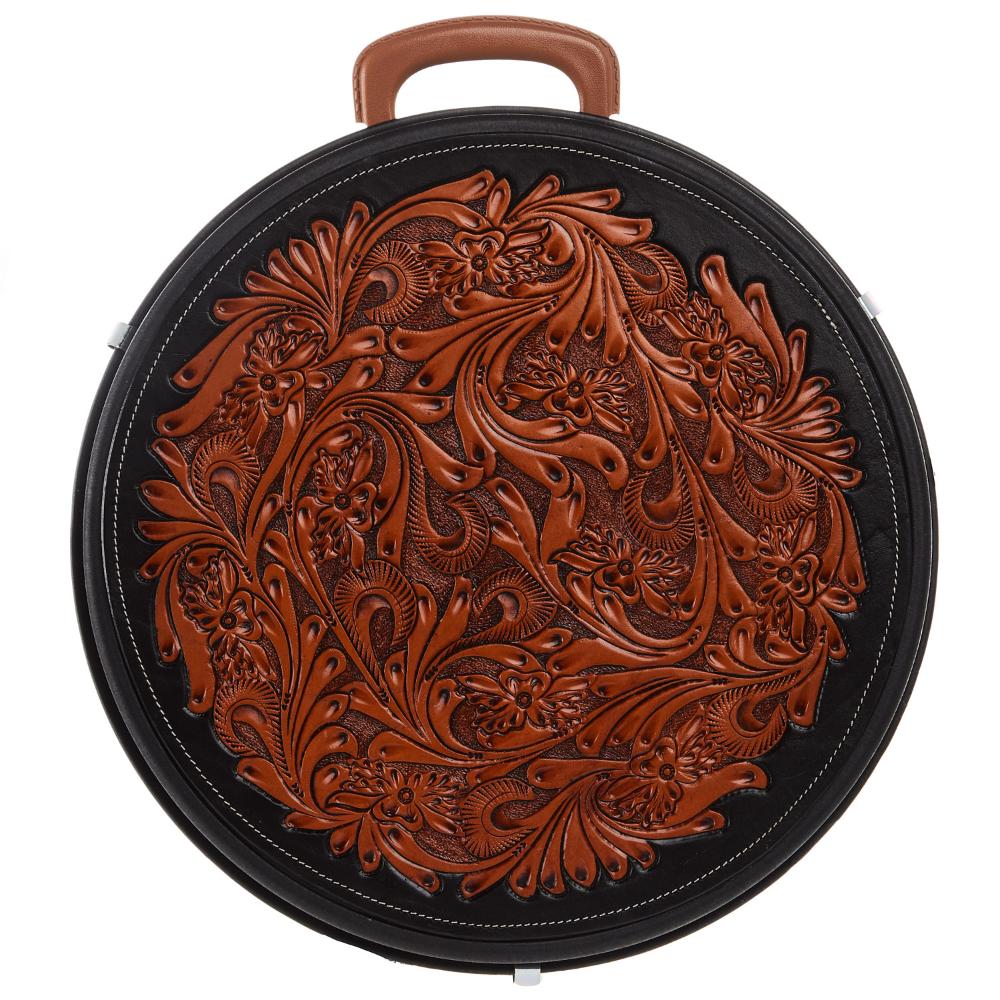 NRS Exclusive Rope Can with Floral Tooled Leather Lid