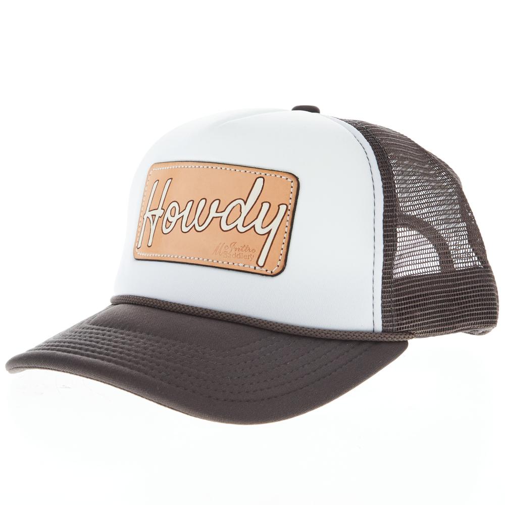 Mcintire Saddlery White and Grey Howdy Foam Trucker Cap