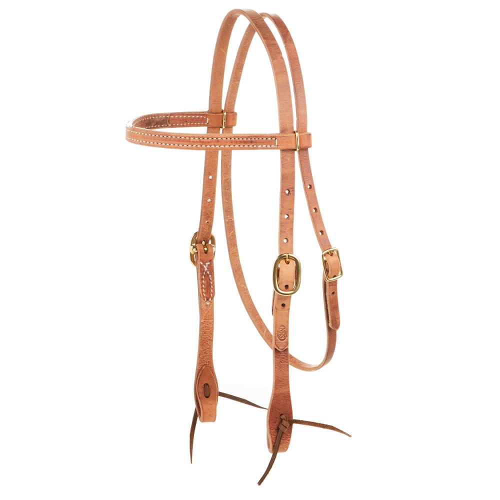 NRS TACK Straight Browband Headstall with Tie Bit Ends