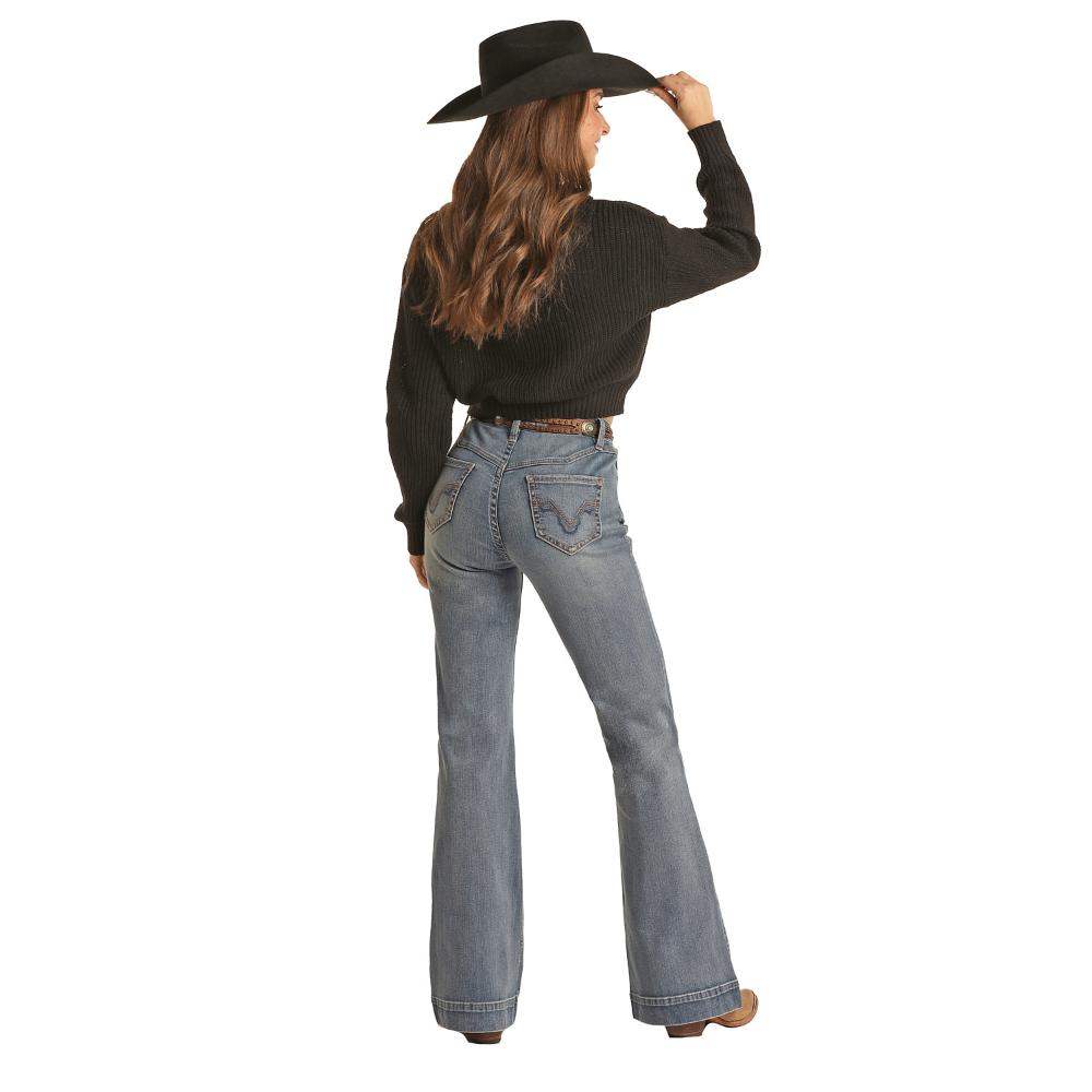 Rock & Roll Denim Womens Sallop Yoke Highrise Trouser