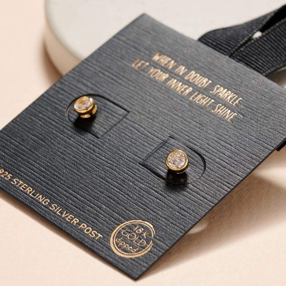 La Joul 4mm Gold Dip Stud Earrings