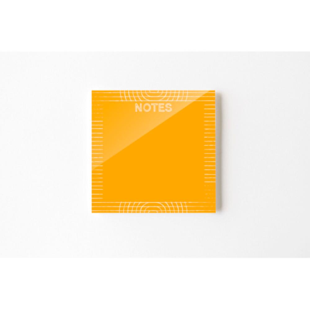 Life Track Neon Notes Line and Circle Pattern on Orange Notes
