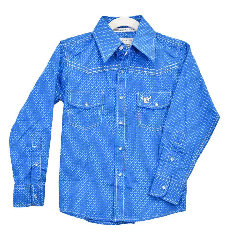 Cowboy Hardware Boy's Diamond Plate Print Snap Shirt