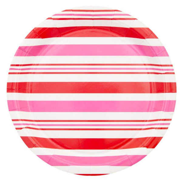 Slant Collections Holiday Stripe Paper Plates
