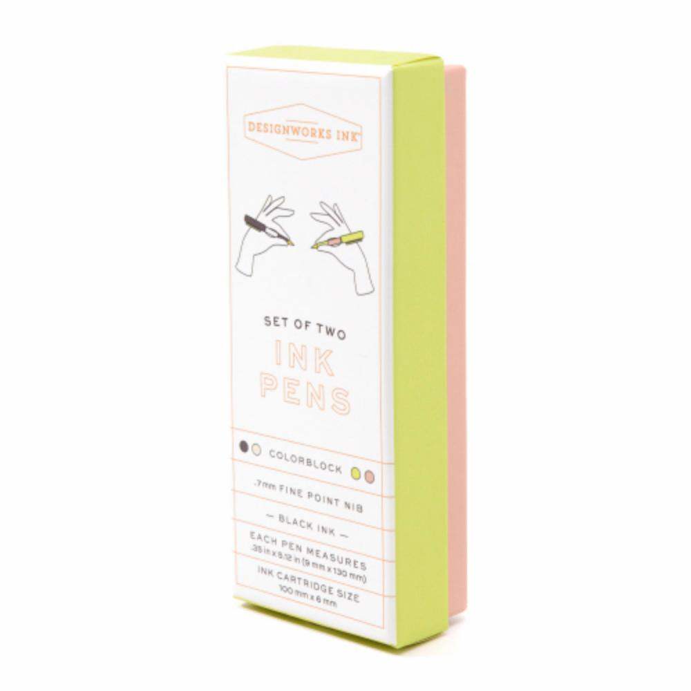 Designworks Ink Designwork 2 Set Colorblock Pen Set White Taupe