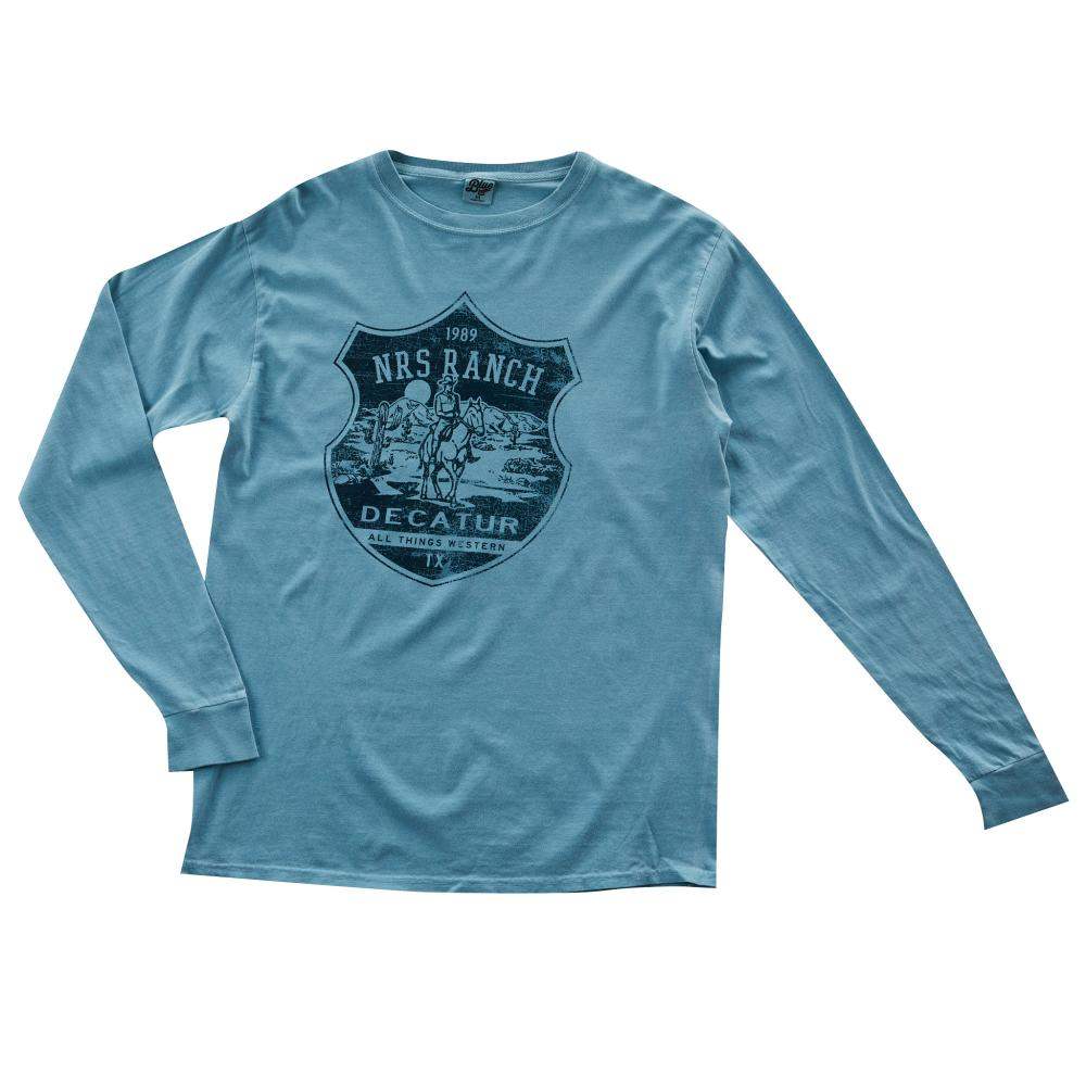 NRS Ranch Cowboy Denim Blue Long Sleeve Tee