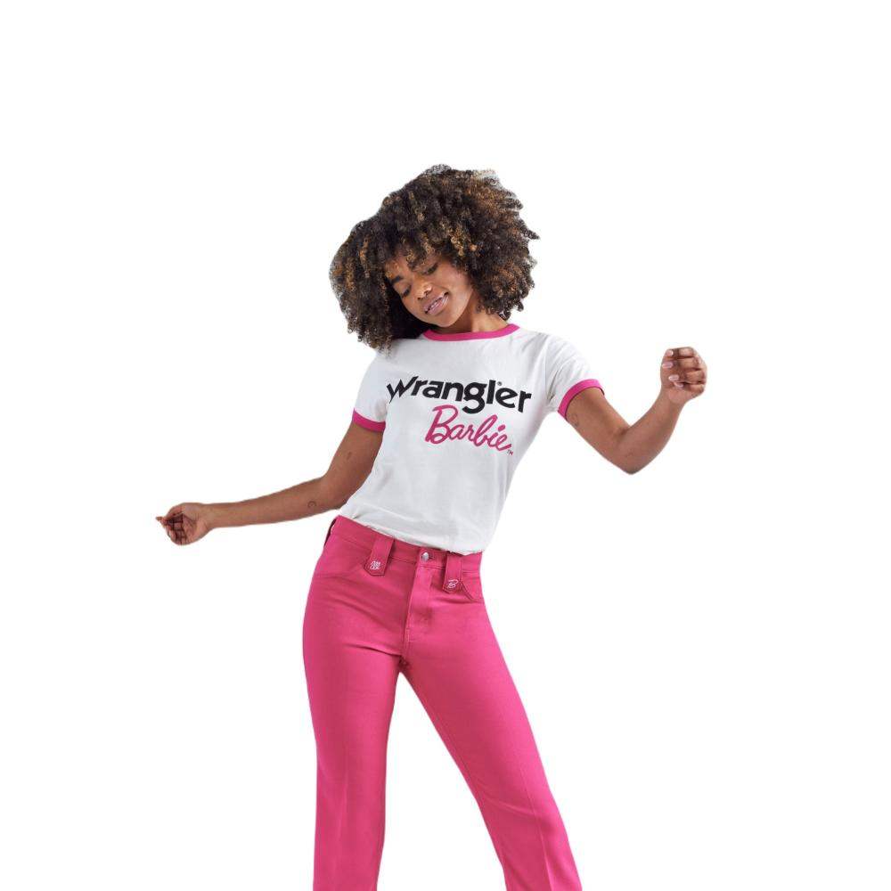 Wrangler x Barbie Women's Logos Slim Ringer Tee