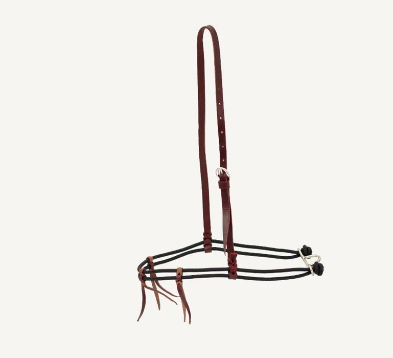 Cowboy Tack Double Diamond Braided Rope Noseband with Latigo Ties