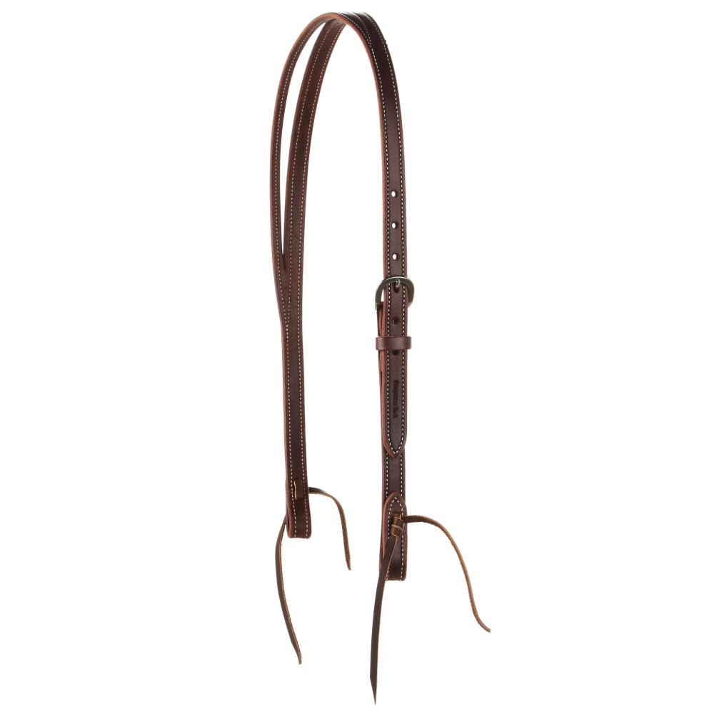 Cowperson Tack 3/4 Inch Dark Leather Slit Ear Headstall