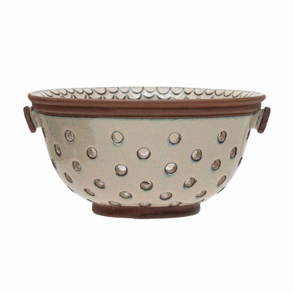 Creative Co-Op Stoneware Colander