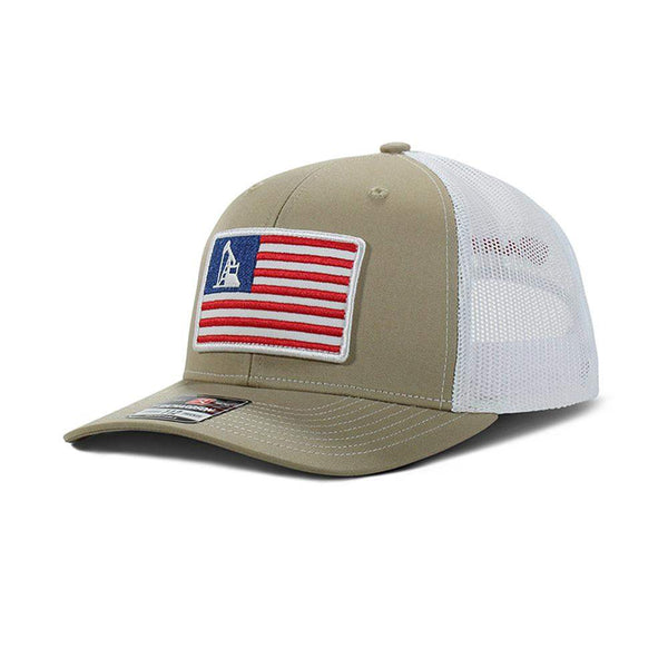 Ariat Men's Tan Flag Oil Rig Patch Cap
