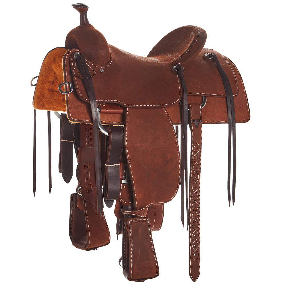 Martin Saddlery Chestnut Roughout Team Roper with Strings