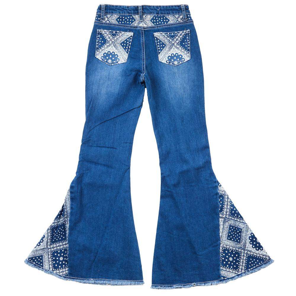 Cowboy Hardware Girl's Bandana Print Bell Bottoms