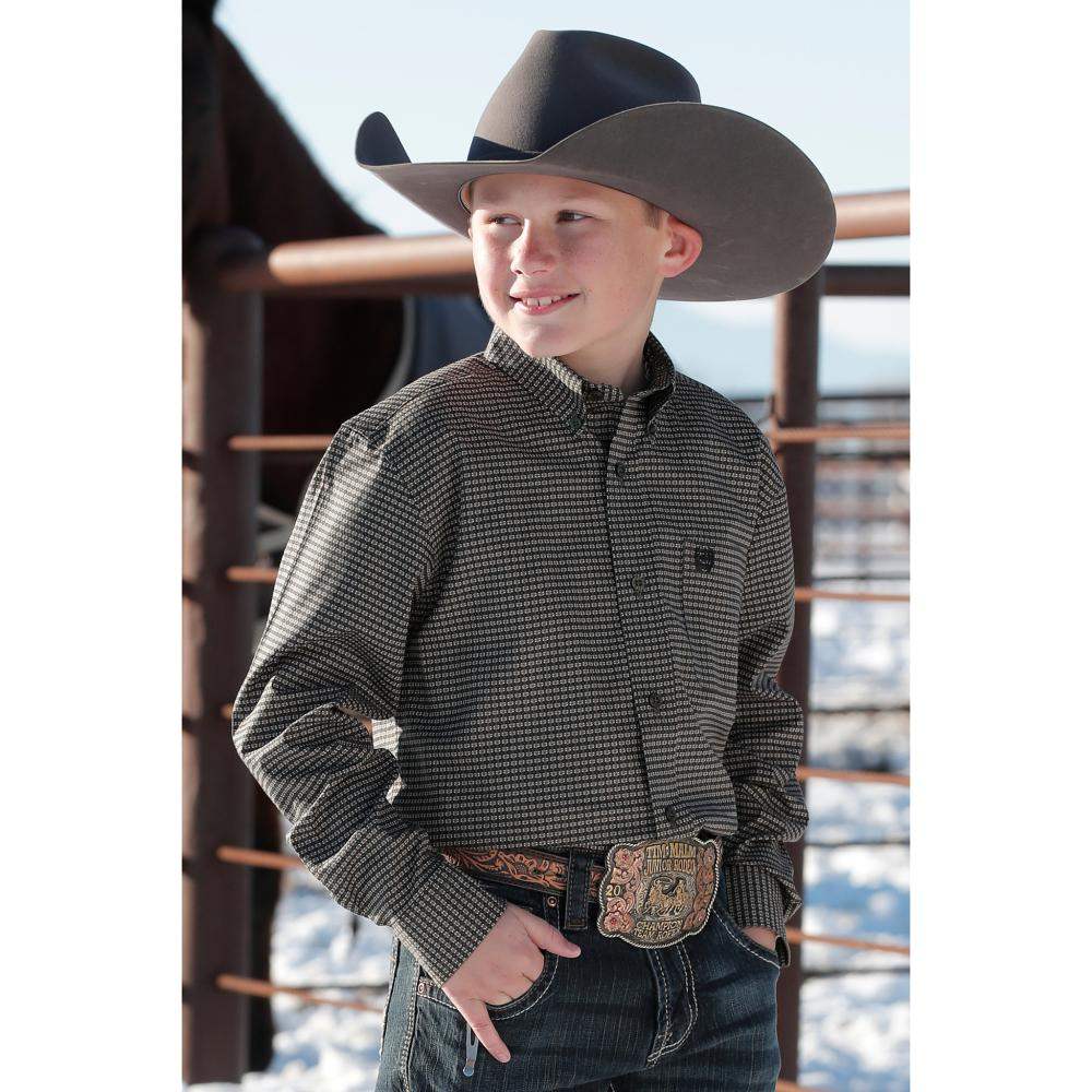 Cinch Boy's Geometric Print Button Down Shirt